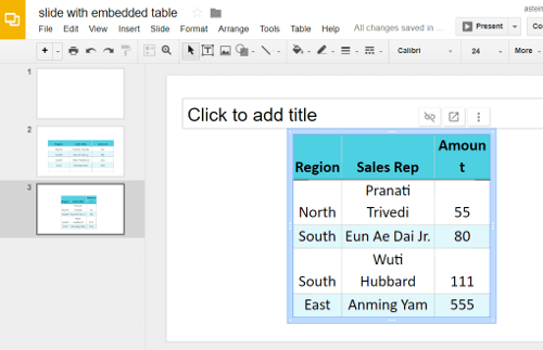 Embed A Live Google Spreadsheet Into Google Slides