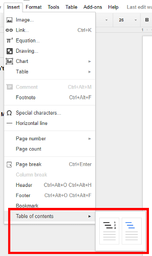 Google Docs Create A Table Of Contents With Page Numbers Or Links