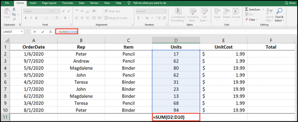 AutoSum Function in Google Sheets | Prolific Oaktree