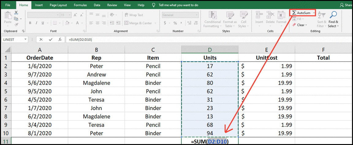 AutoSum Function In Google Sheets Prolific Oaktree